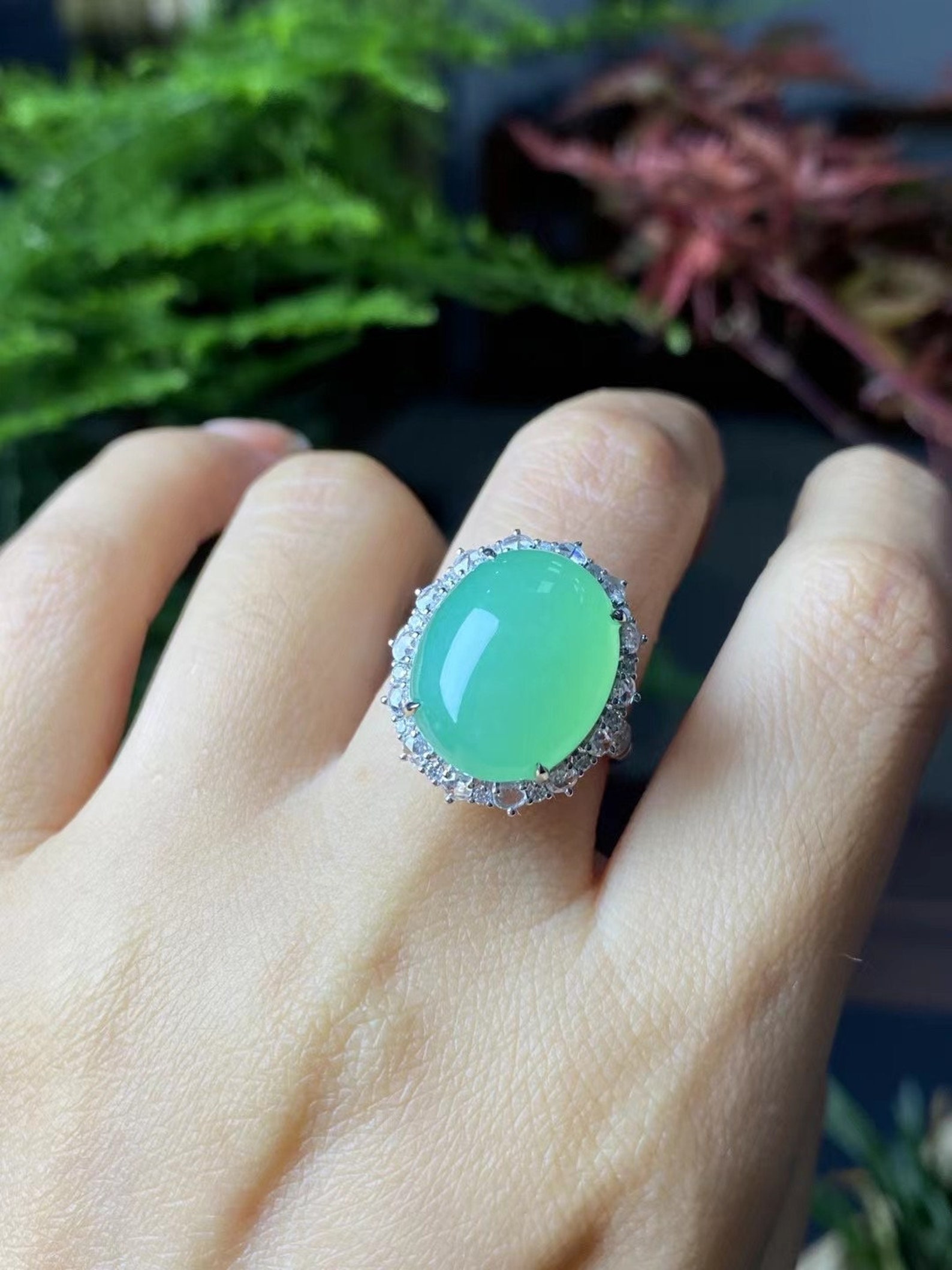Rare Icy Jade Ring Natural Green Jadeite Pendant Interchangeable ...