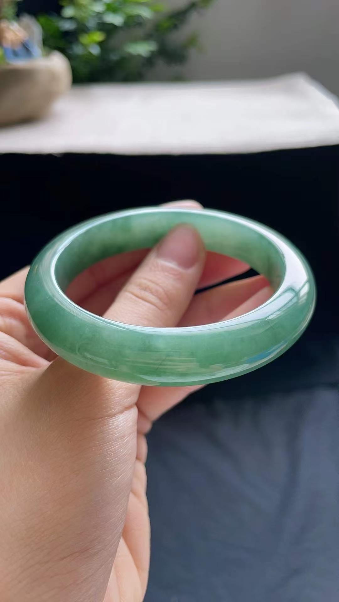 Rare Forest Green Jade Bangle - Natural Type A Jadeite Bracelet With ...
