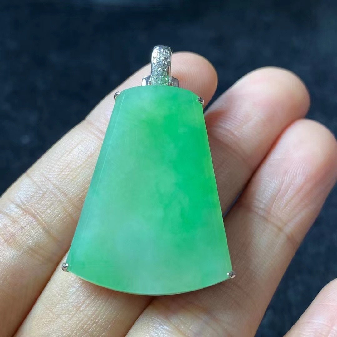 Apple Green Jade Pendant Natural Type A Jadeite Pendant Necklace 18K ...