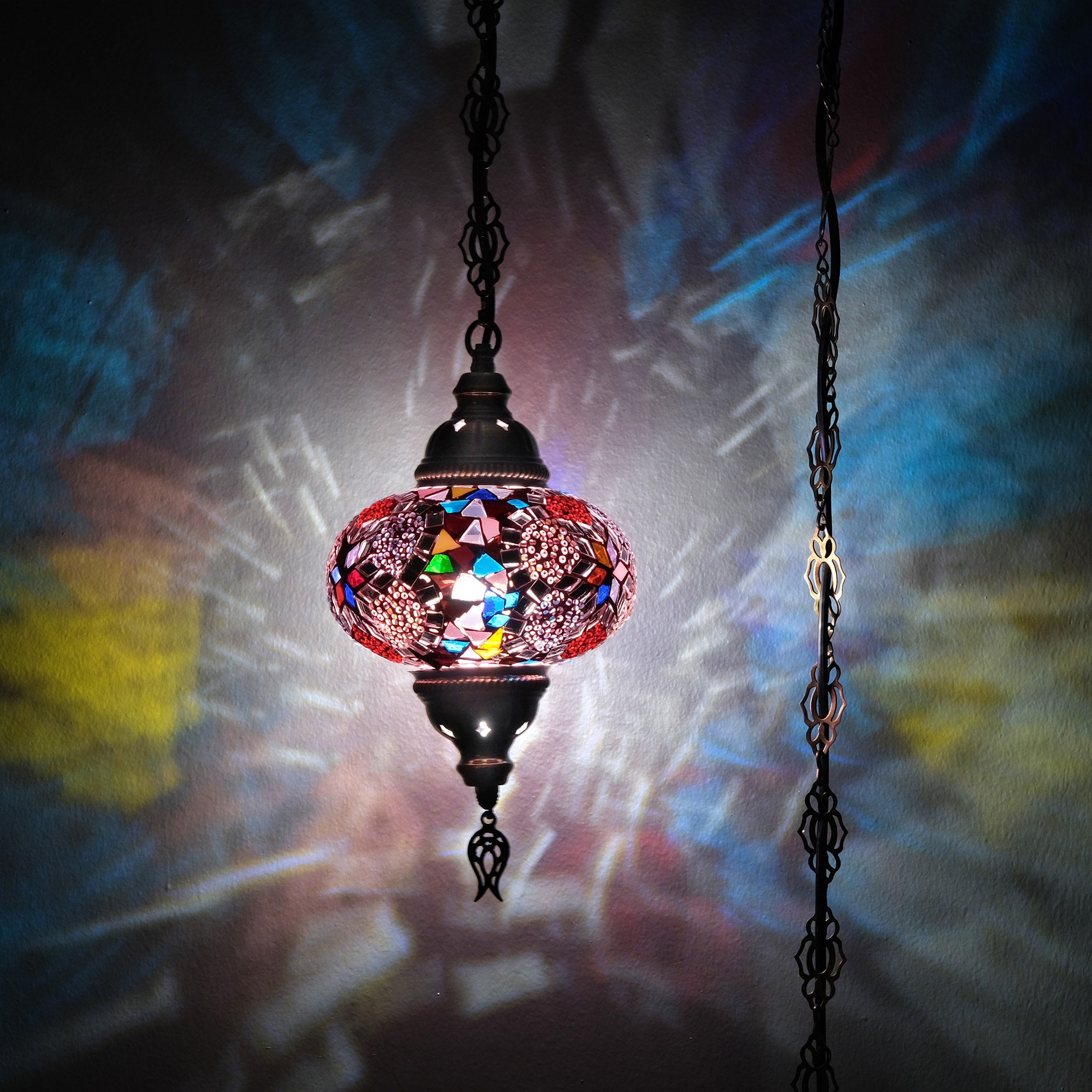 Turkish Pendant Lamp, Turkish Ceiling Lamp, 1 Globe Mosaic Hanging Lamp ...
