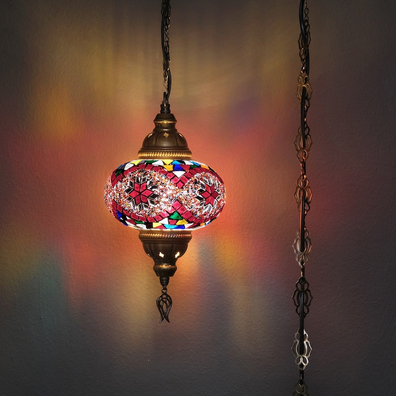 Turkish Pendant Lamp, Turkish Ceiling Lamp, 1 Globe Mosaic Hanging Lamp ...