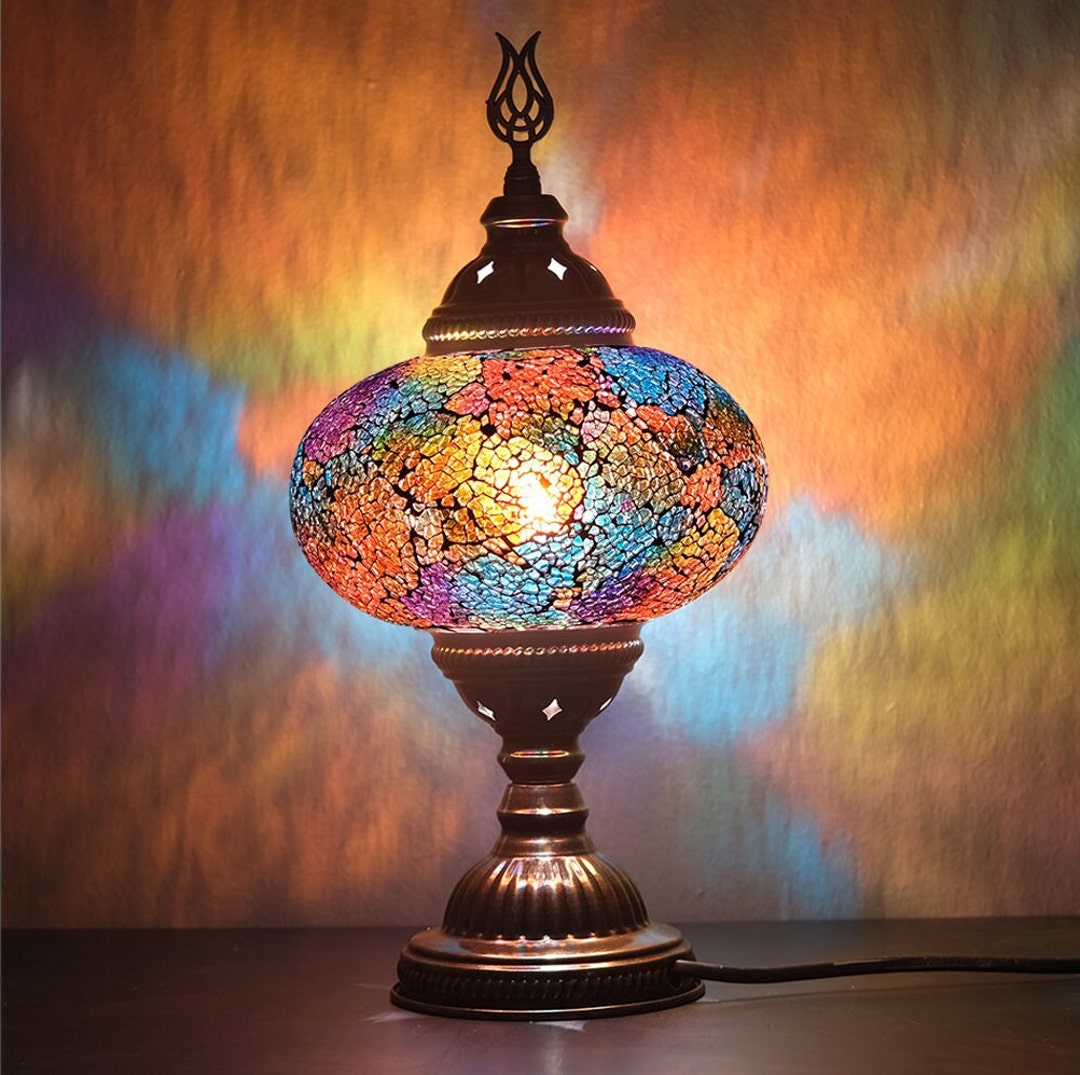 Mosaic Table Lamp: Turkish Moroccan Bedside Lighting - Etsy