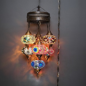 Turkish Chandeliers, Turkish Ceiling Lighting, Turkish Pendant Lamp, 7 ...