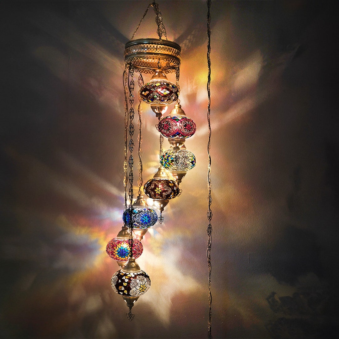 Turkish Chandeliers, Turkish Ceiling Lighting, Turkish Pendant Lamp, 7 ...