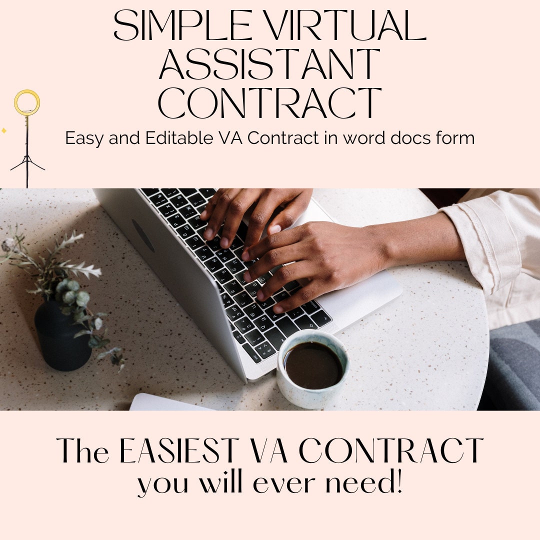 Simple Virtual Assistant Contract, VA Contract, Easy Contract, Editable ...