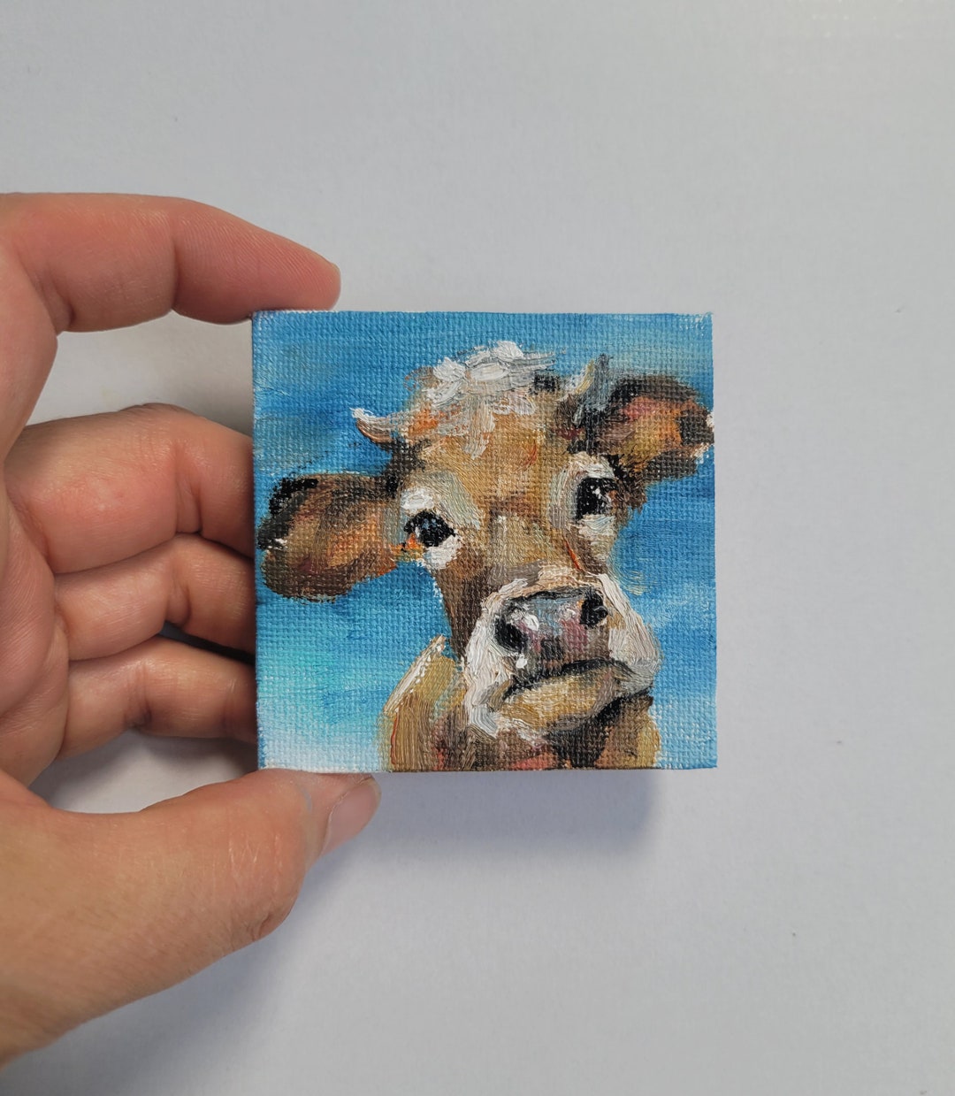 Cow Painting Impasto Animal Painting Original Painting Wall Art Oil ...