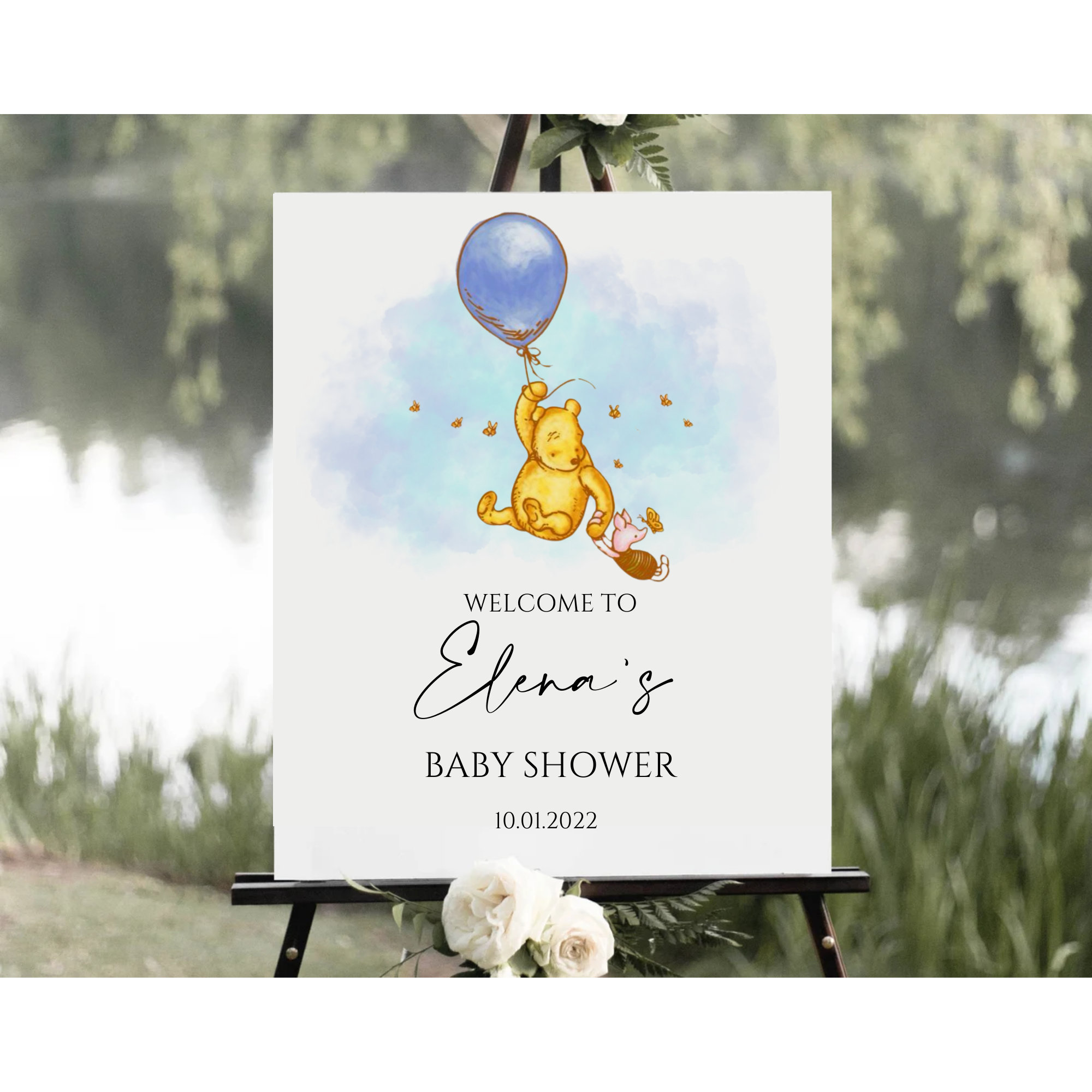 Winnie the Pooh Baby Shower Welcome Sign Classic Winnie the - Etsy