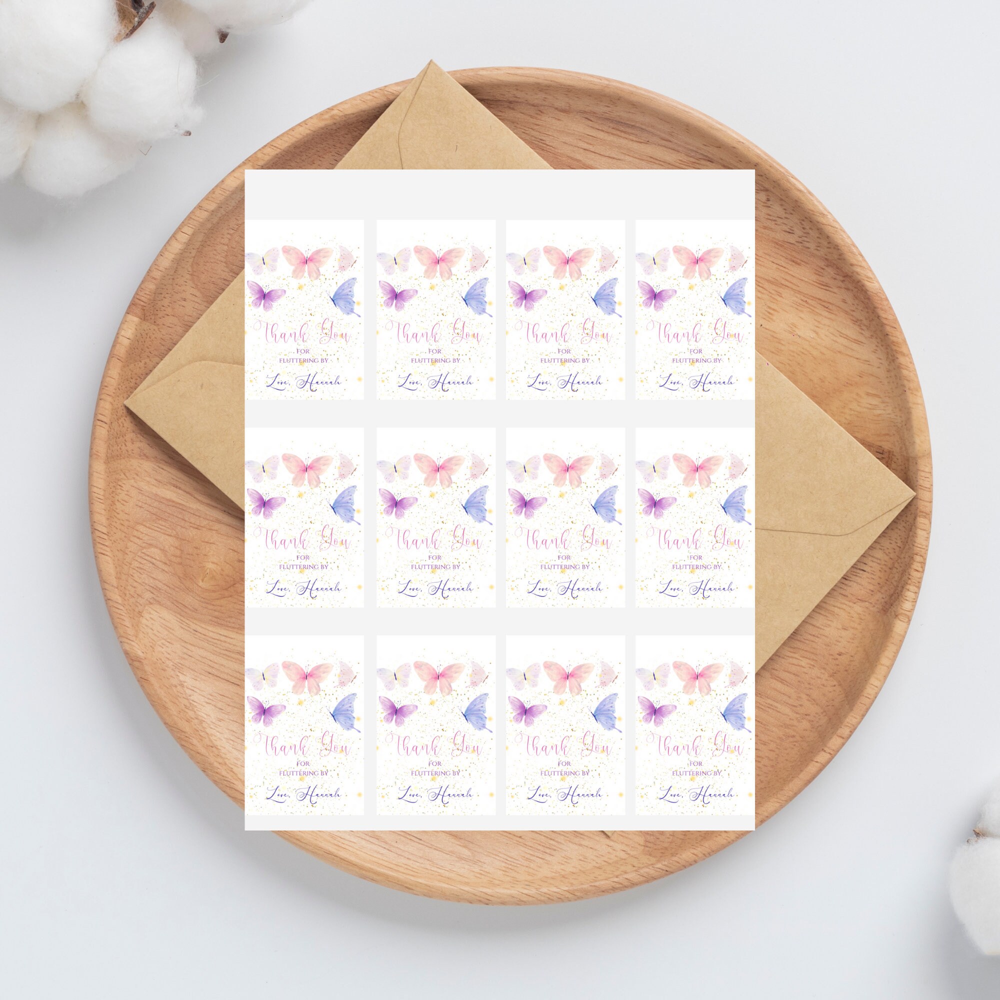 Butterfly Birthday Thank You Tag, Little Butterfly Birthday Party ...