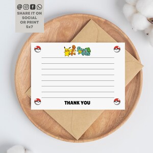 Pokemon thank you card - Etsy