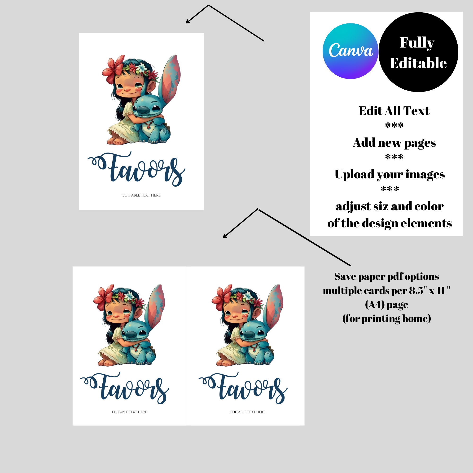 Stitch Favors Sign ,stitch Table Sign, Stitch Birthday Table Sign ...