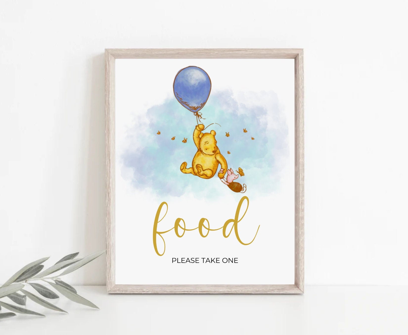 Winnie the Pooh Food Sign, Winnie the Pooh Food Baby Shower Sign, Food ...