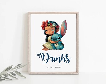 Stitch Custom Sign, Stitch Table Sign, Stitch Birthday Table Sign ...