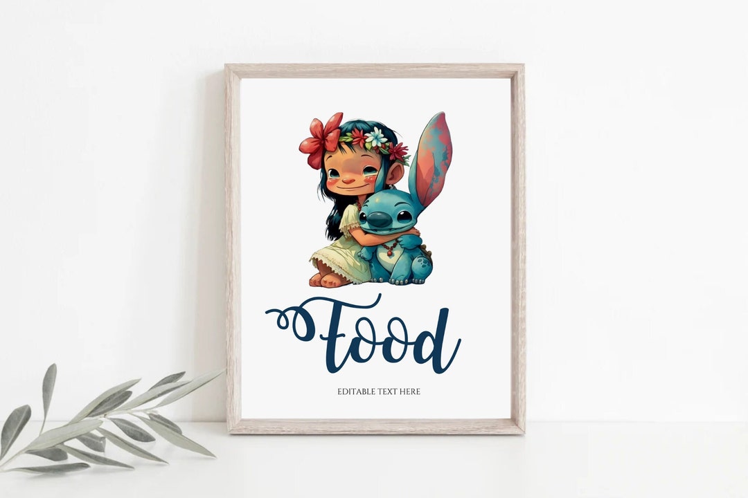 Stitch Food Sign ,stitch Table Sign, Stitch Birthday Table Sign, Custom ...