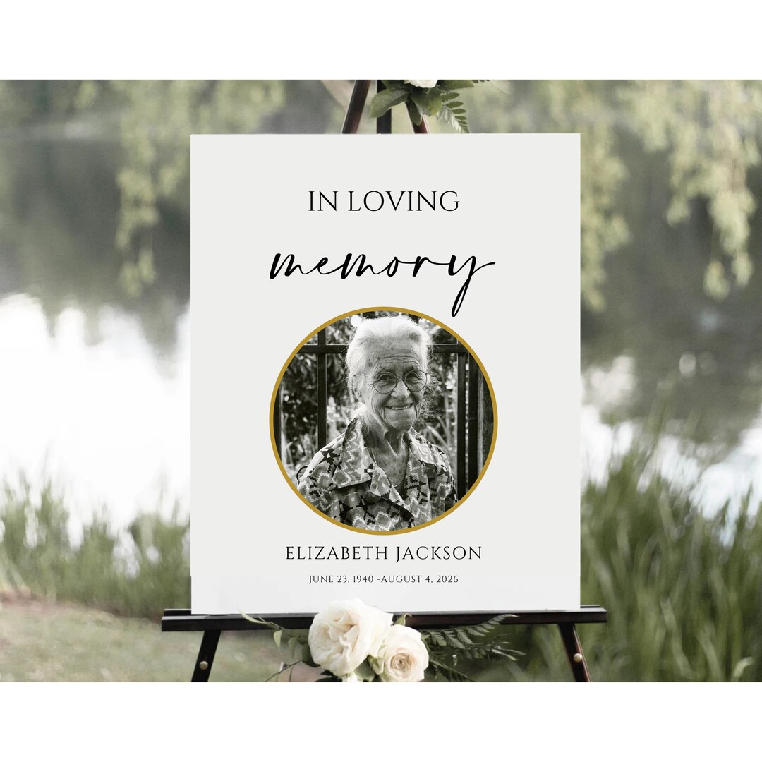 In Loving Memory Sign, Funeral Welcome Sign, Editable Celebration of ...