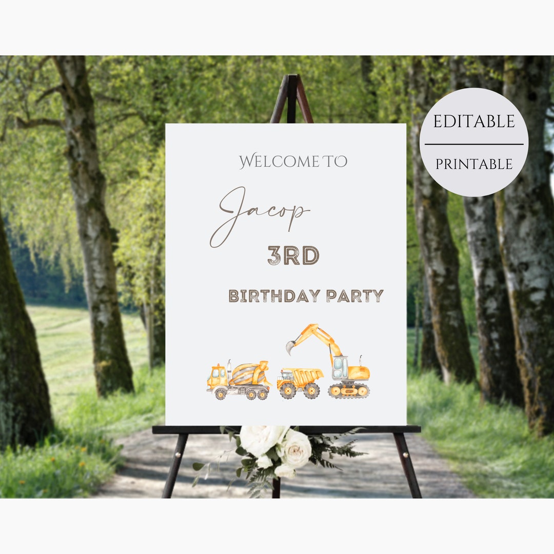 Construction Welcome Sign Construction Party Welcome Sign - Etsy