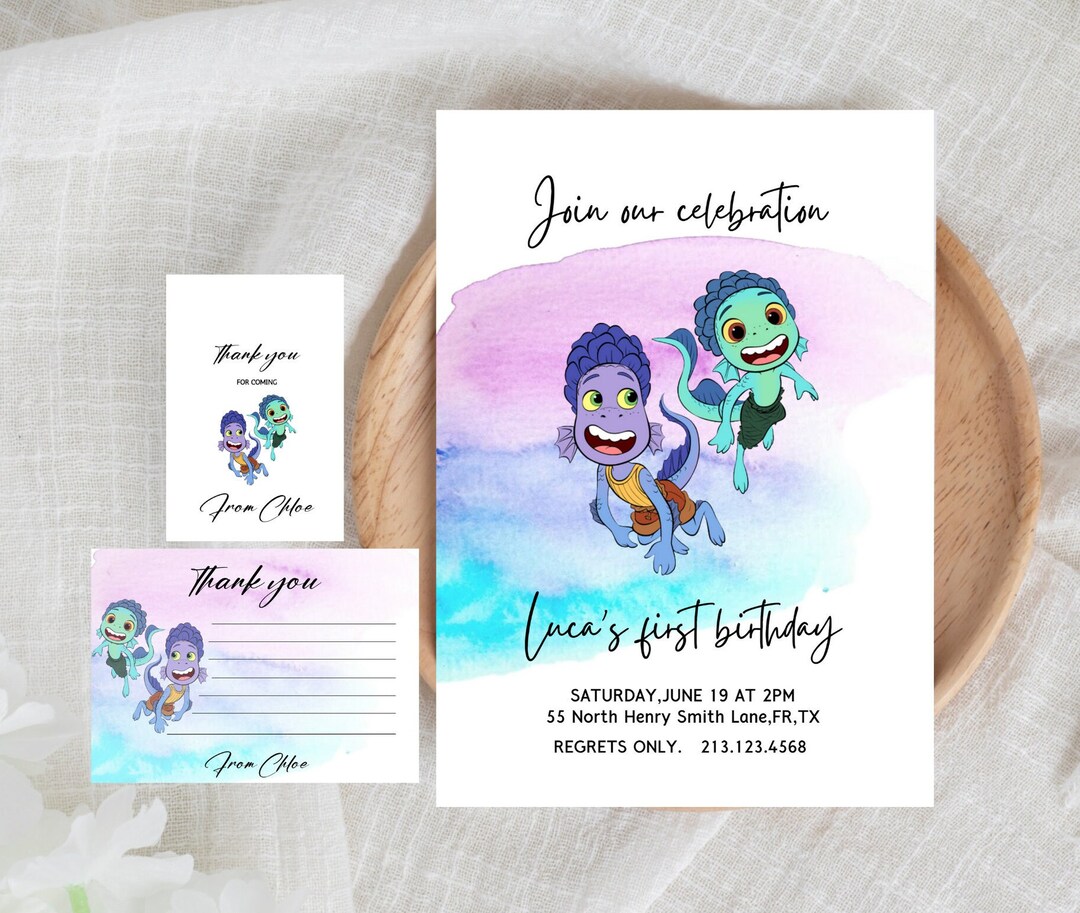 Luca First Birthday Invitation, Luca 1st Sea Monster Birthday Invite ...