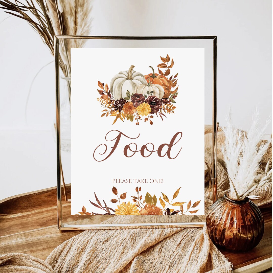 Pumpkin Food Sign Template Pumpkin Fall Baby Shower Food - Etsy