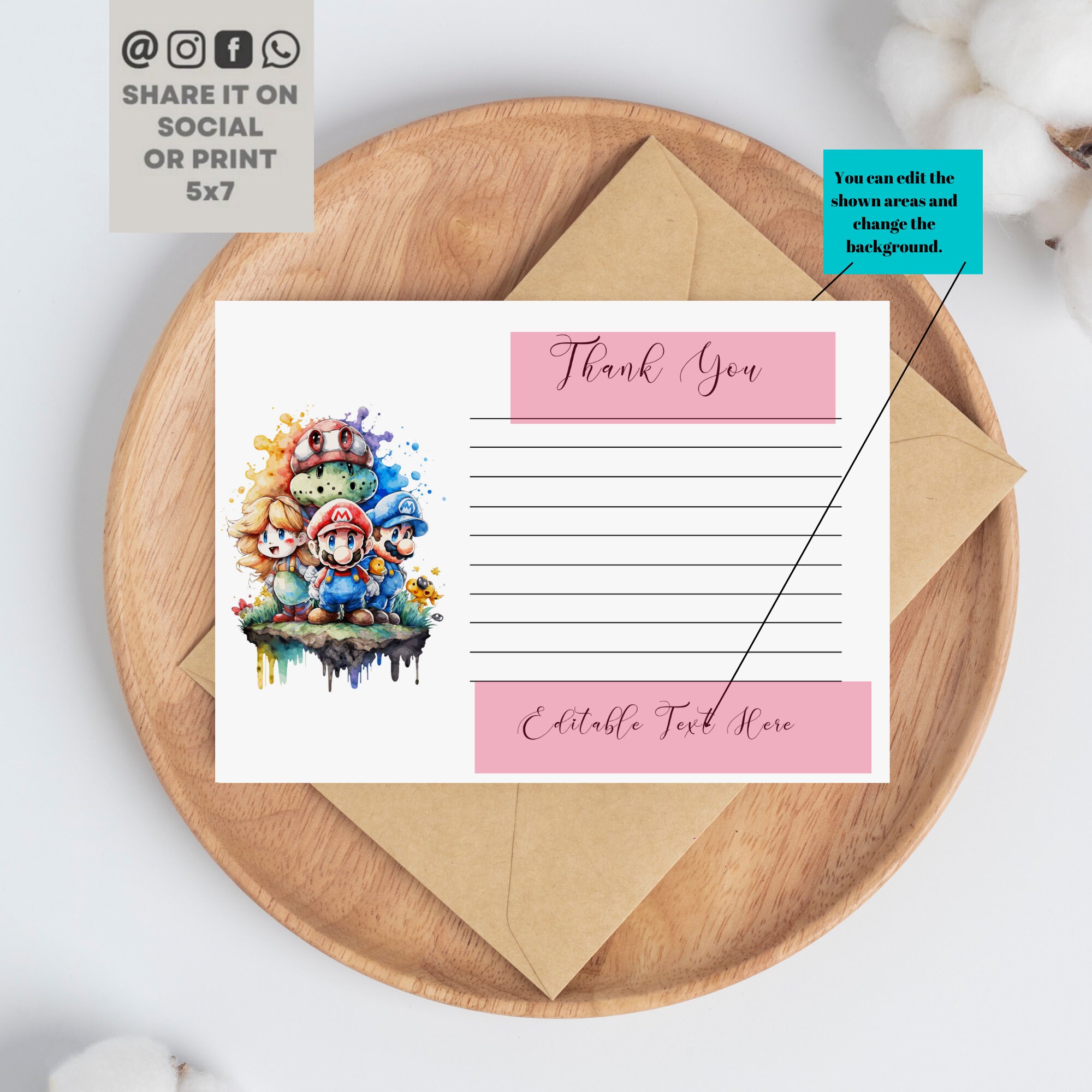 Super Mario Third 3rd Birthday Invitation, Super Mario 3rd Birthday ...