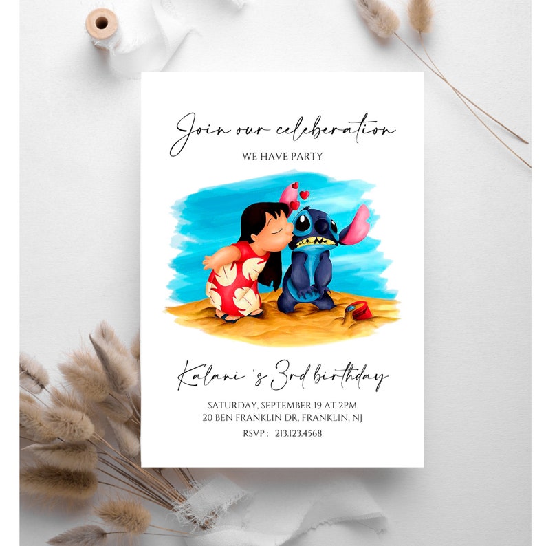 Lilo and Stitch Party Editable Template Stitch Birthday - Etsy