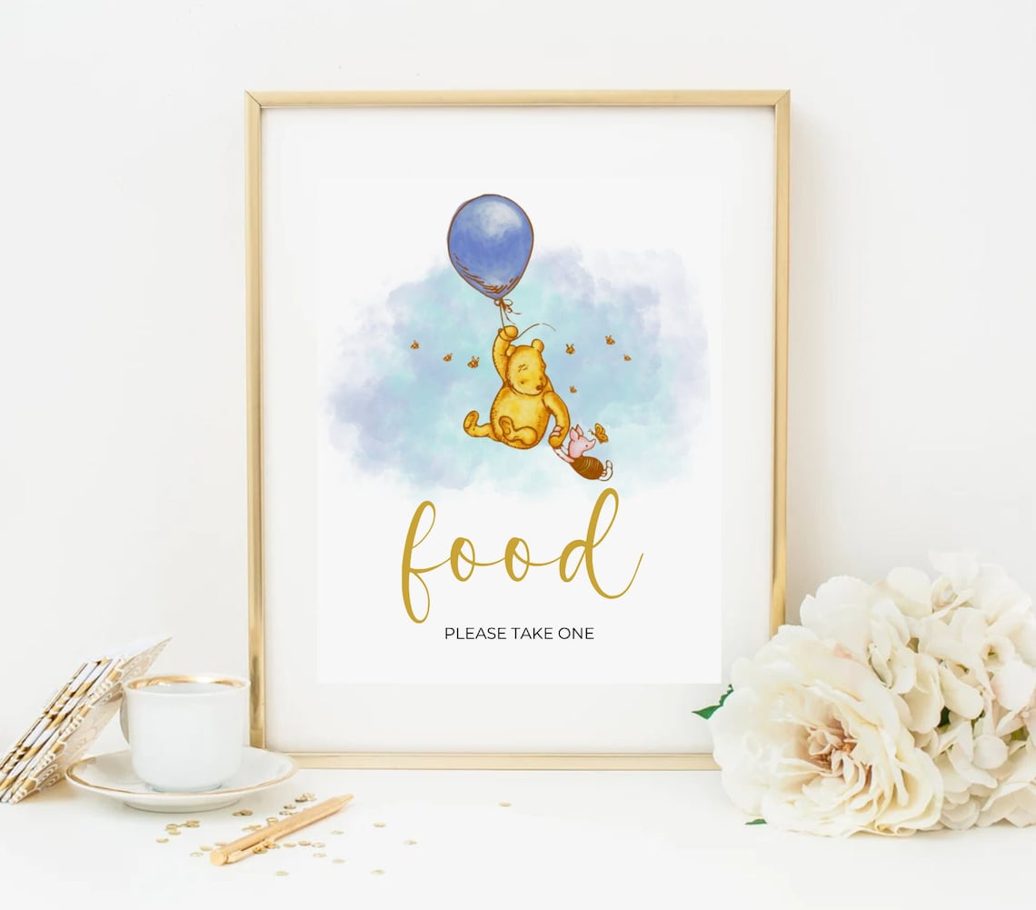 Winnie the Pooh Food Sign Winnie the Pooh Food Baby Shower - Etsy