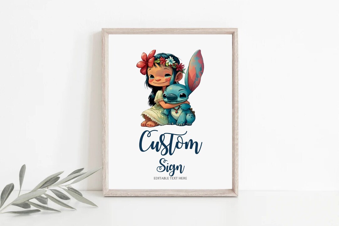 Stitch Custom Sign, Stitch Table Sign, Stitch Birthday Table Sign ...