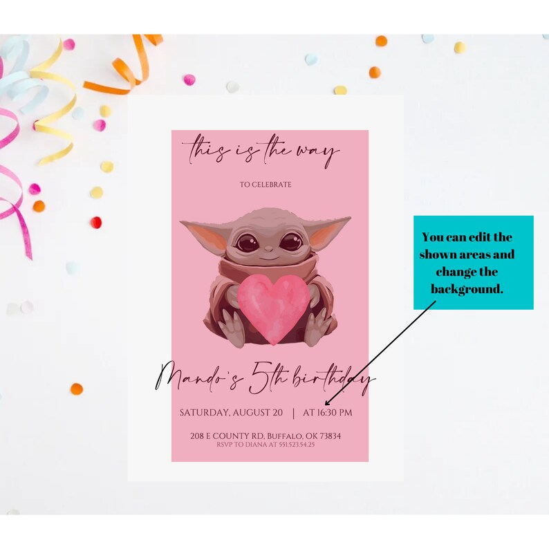 Baby Yoda Birthday Invitations Grogu Birthday Star Wars - Etsy