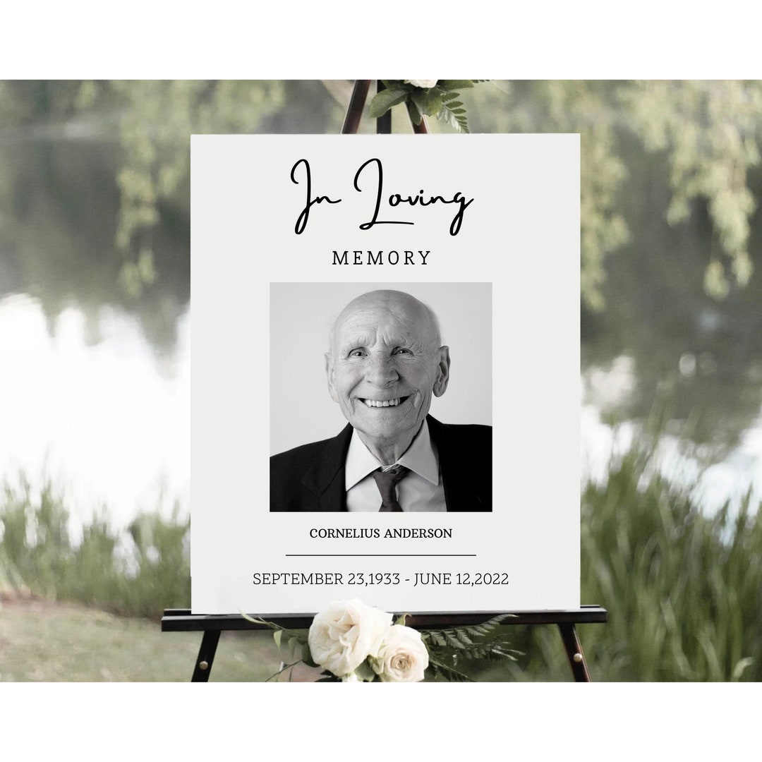 Funeral Welcome Sign, Funeral Memorial Sign, Minimalist Funeral Display ...