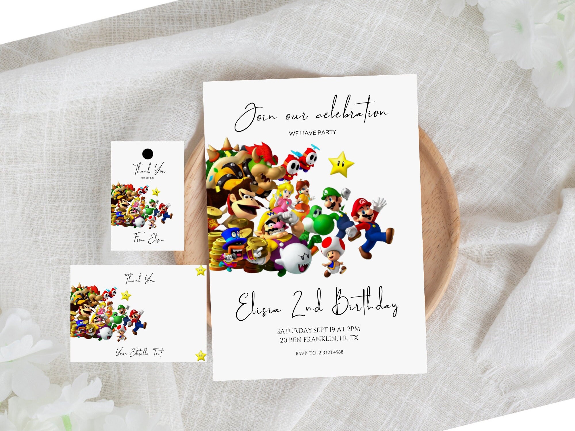 Super Mario Second Birthday Invitation, Super Mario 2nd Birthday Invite ...