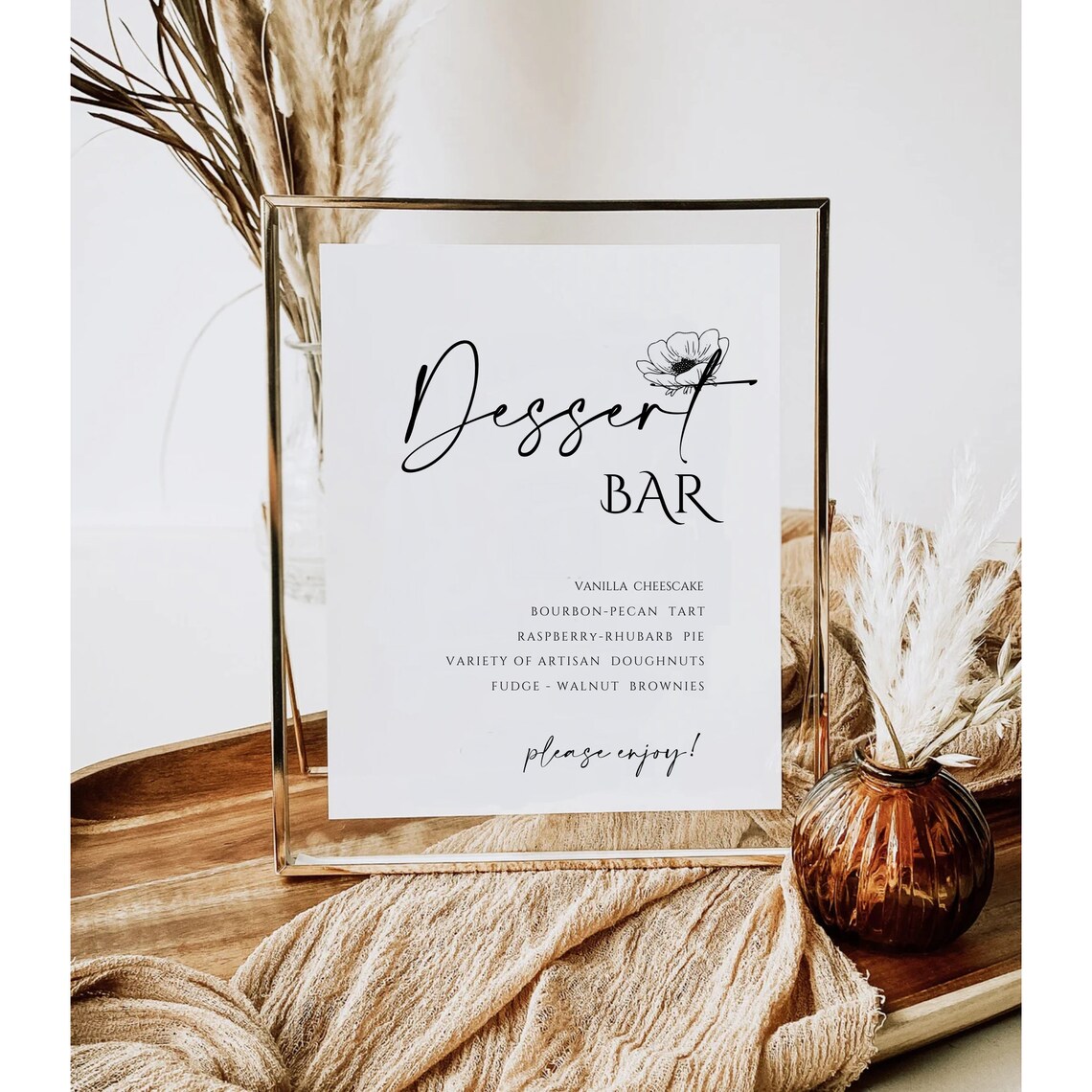 Flower Dessert Bar Sign Template Wedding Dessert Sign Bridal - Etsy