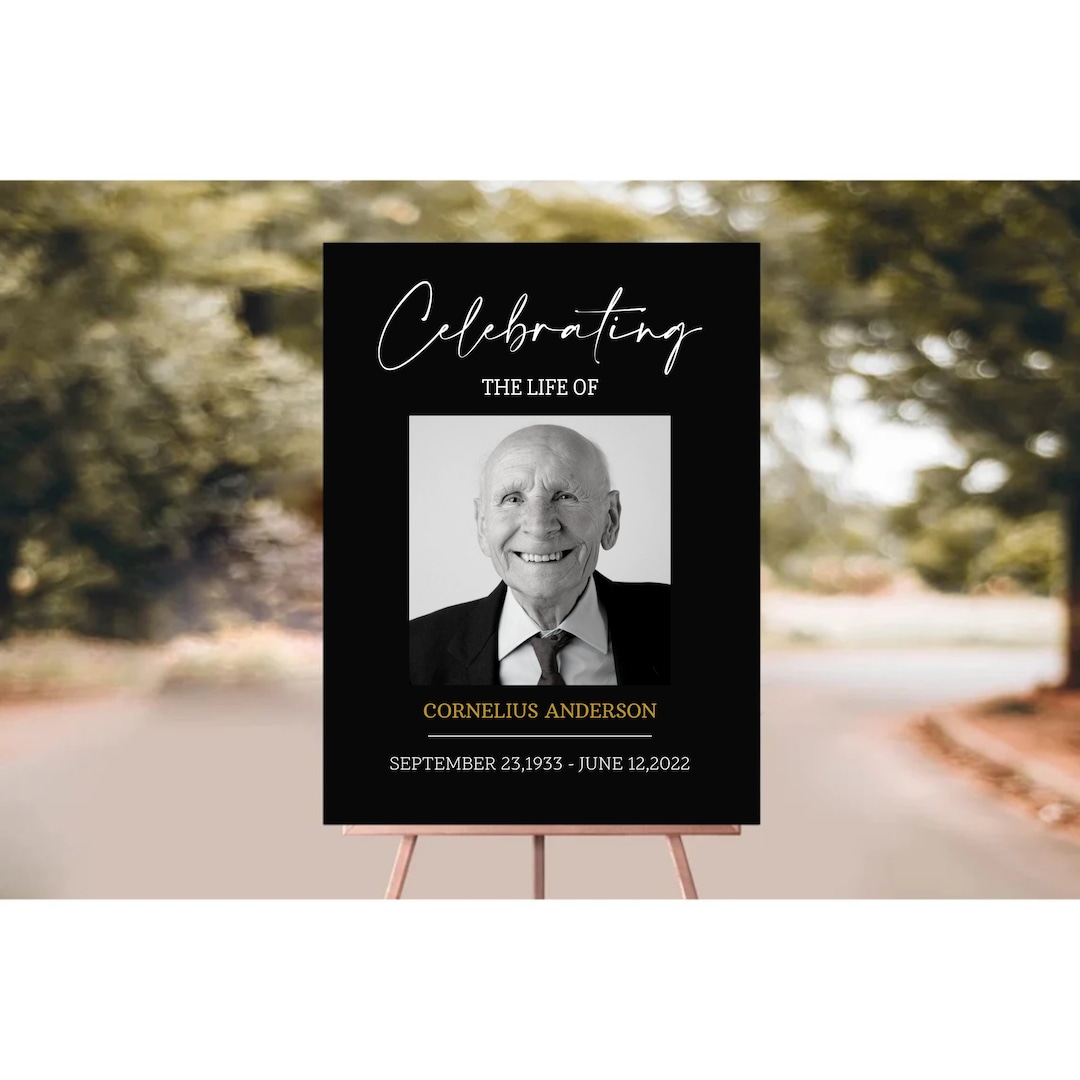 Editable Funeral Welcome Sign - Celebration of Life Decoration, Large ...