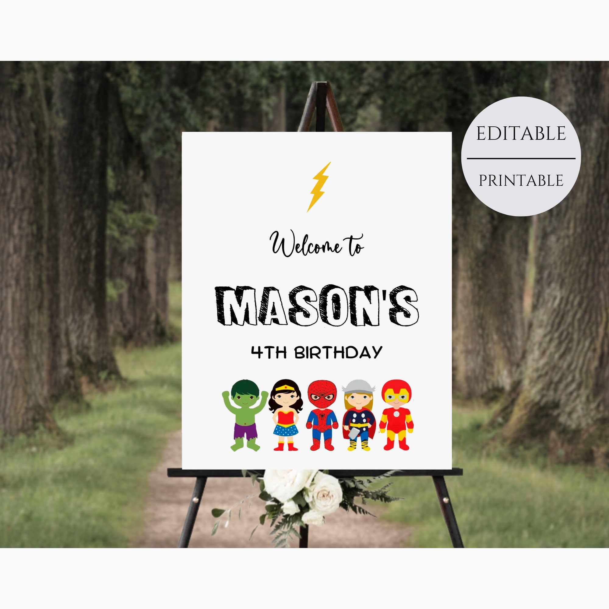 Superhero Welcome Sign Superhero Party Welcome Sign Template - Etsy