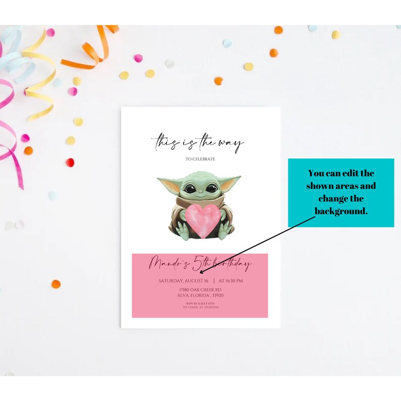Baby Yoda Birthday Invitations Grogu Birthday Star Wars - Etsy
