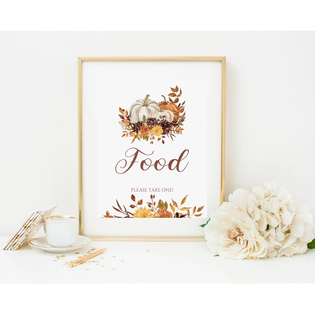 Pumpkin Food Sign Template, Pumpkin Fall Baby Shower Food Sign, Pumpkin ...