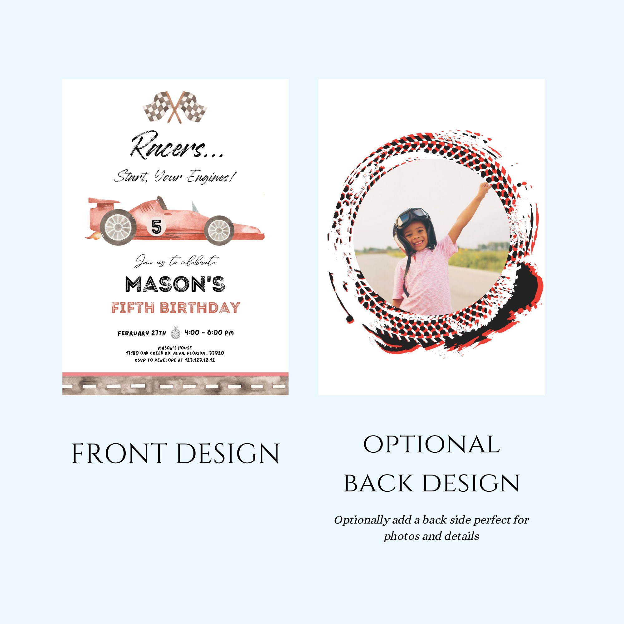 Racing Birthday Invitation, Racers Start Your Engines Invite Race Car ...