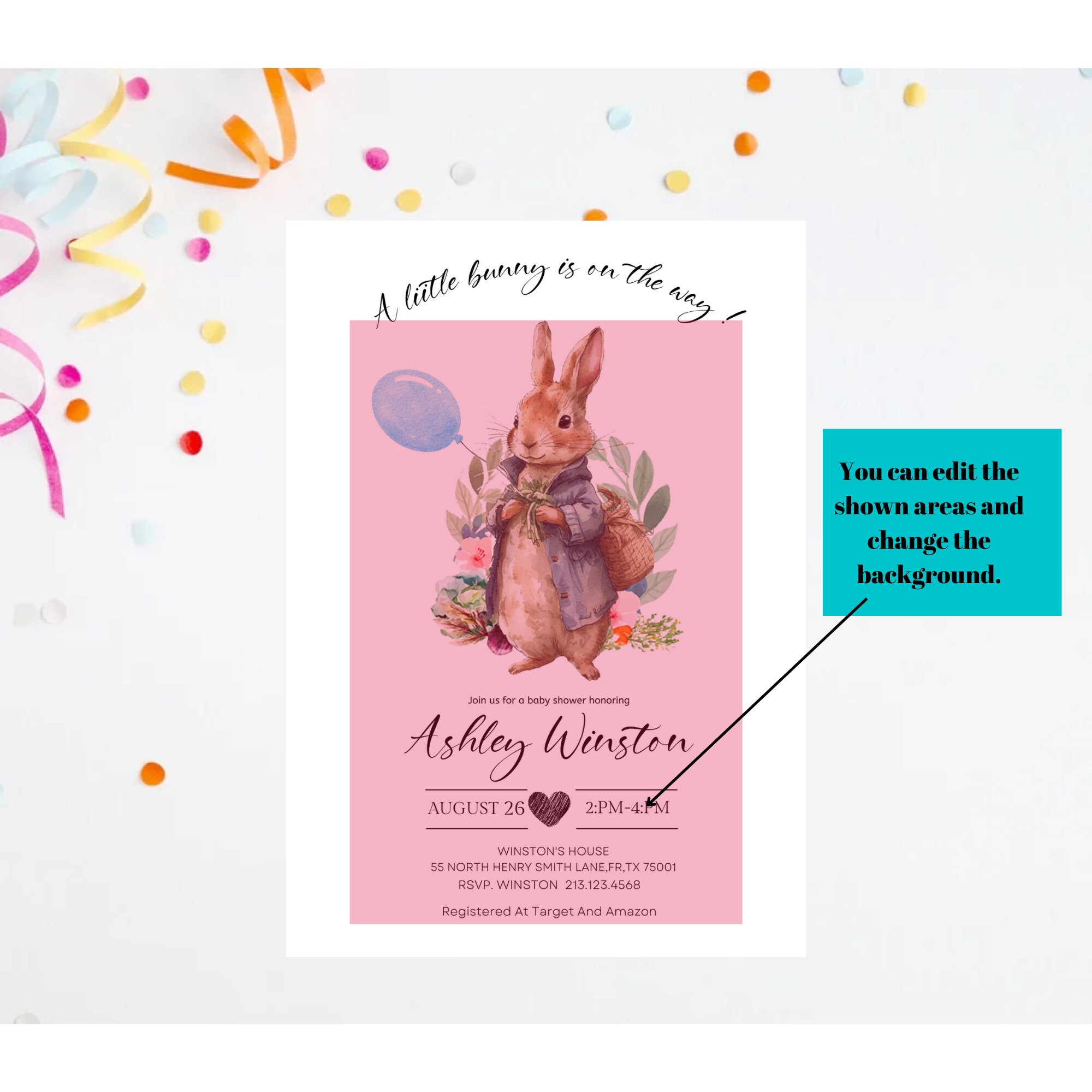 Peter Rabbit Baby Shower Invitation, Peter Boy Blue Rustic Rabbit Baby ...