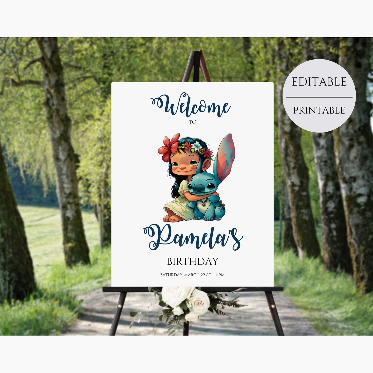 Stitch Welcome Sign Template, Lilo and Stitch Party Welcome Sign,alien ...