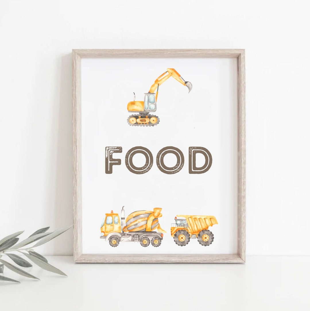 Construction Food Sign, Truck Food Sign, Construction Trucks Birthday ...