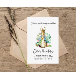 Peter Rabbit First Birthday Invitation, Editable Invite Template ...