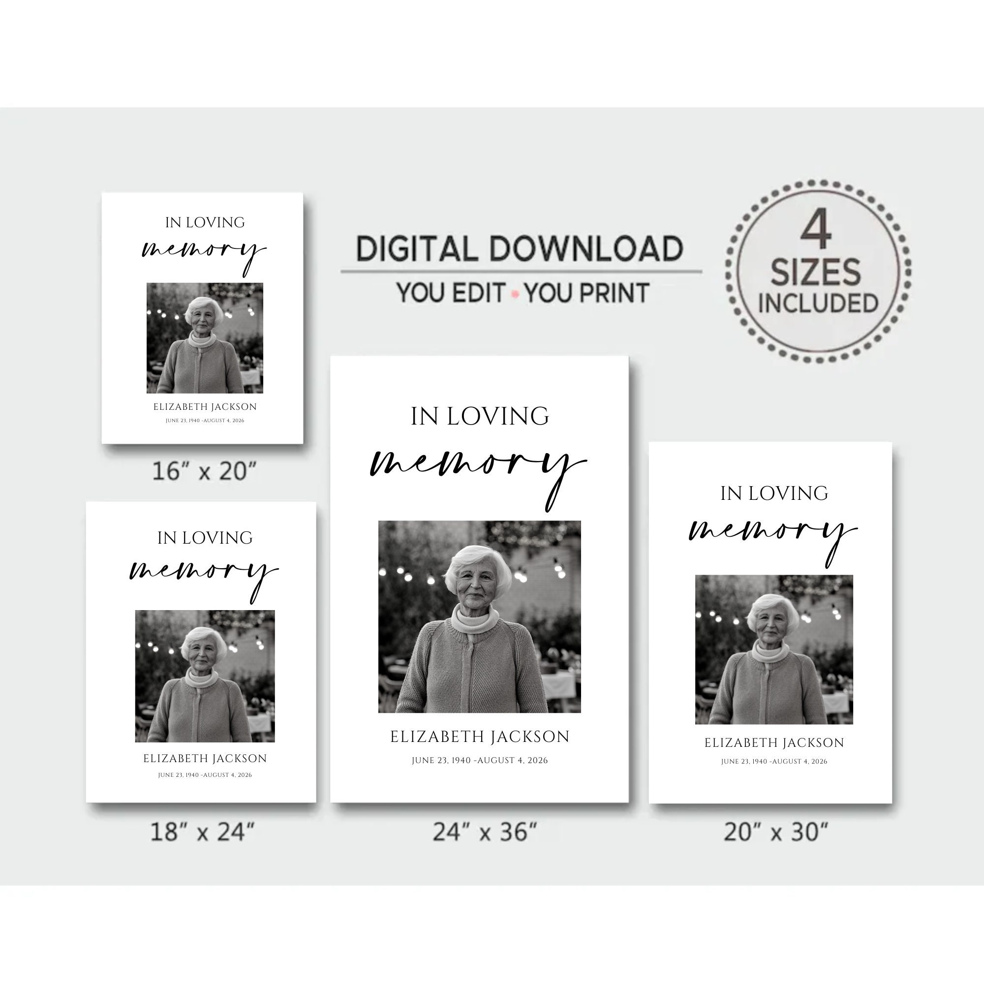 In Loving Memory Sign Funeral Welcome Sign Editable - Etsy