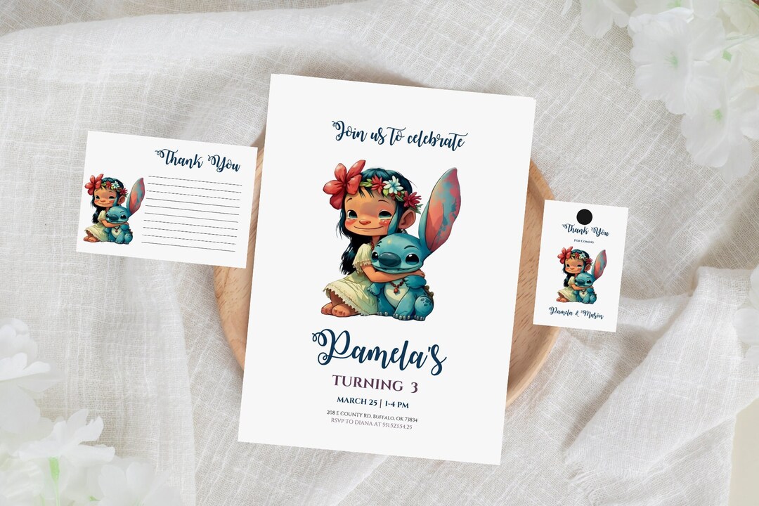 Lilo and Stitch 3rd Birthday Invite Stitch Third Birthday - Etsy
