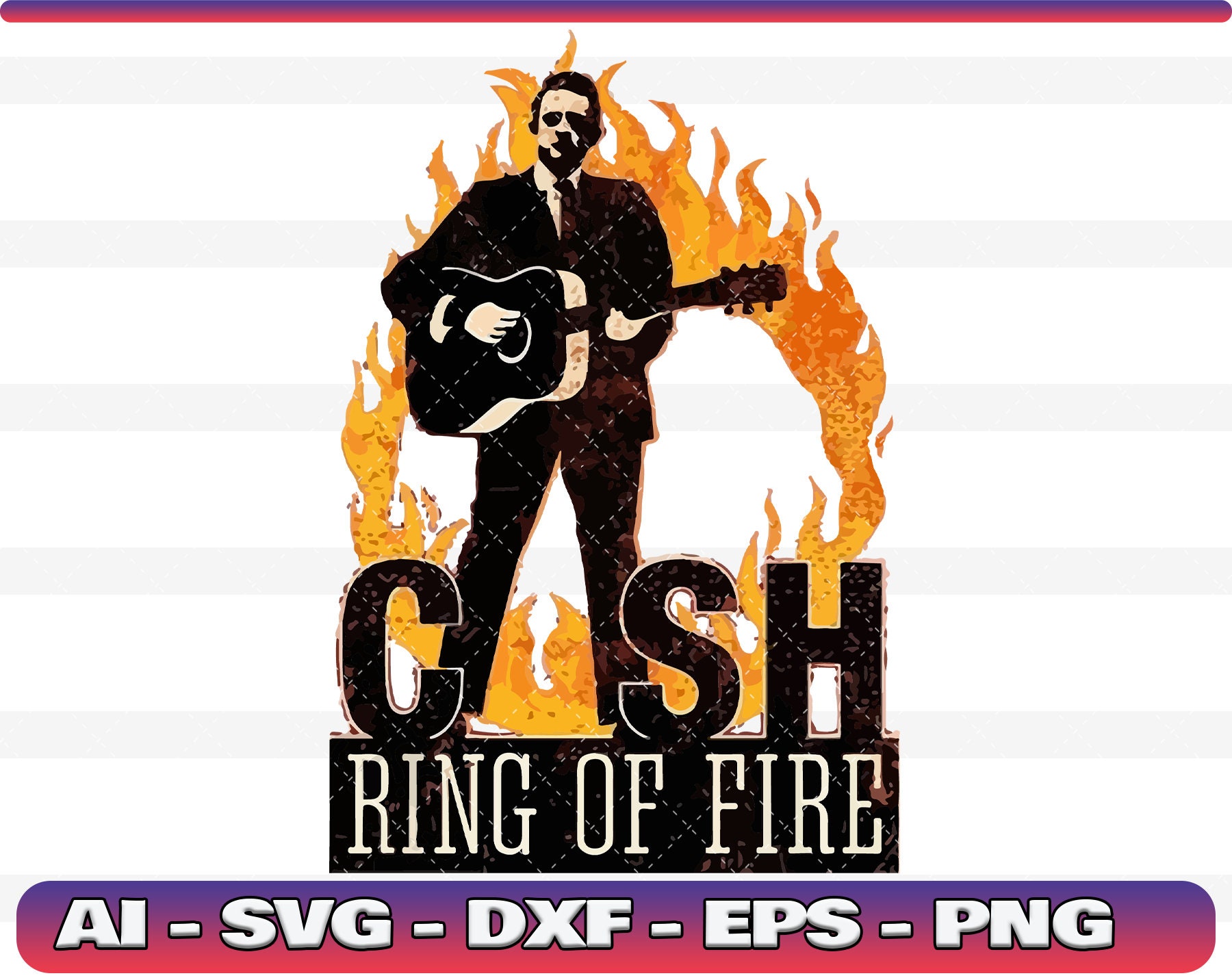 Cash Ring Of Fire Svg Johnny Cash Svg Johnny Cash Png Etsy