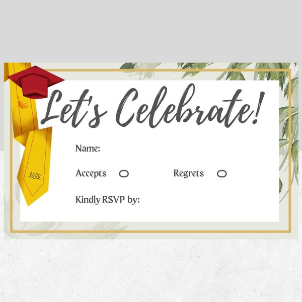 Graduation Invitation With Rsvp Card - Etsy