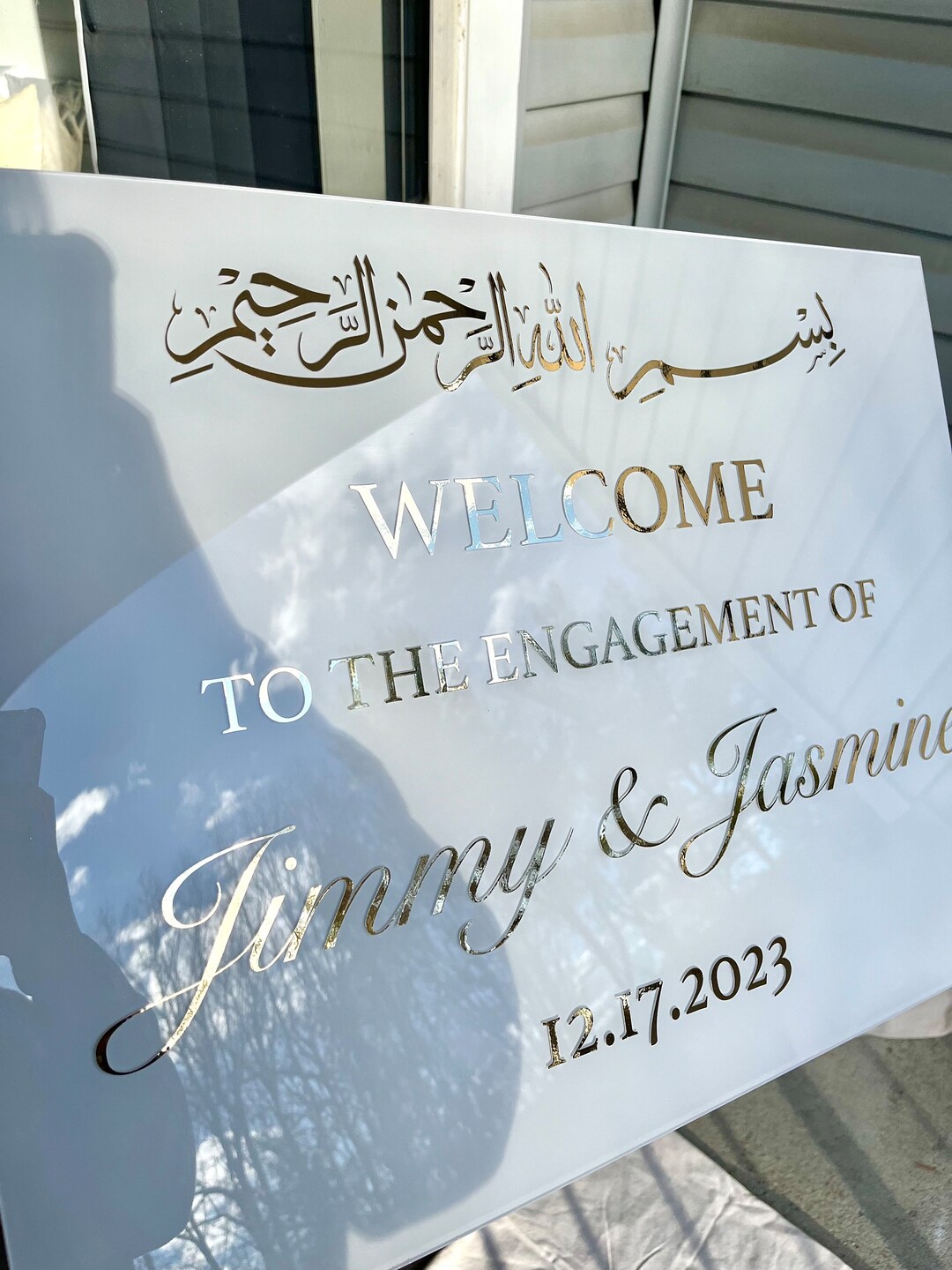 Acrylic Wedding Sign Engagement Sign Personalized Wedding Sign Arabic ...