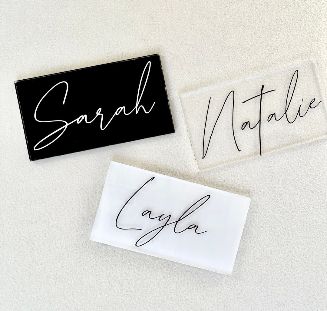 Acrylic Name, Acrylic Placecards, Wedding Placecards, Bridesmaids Gift ...