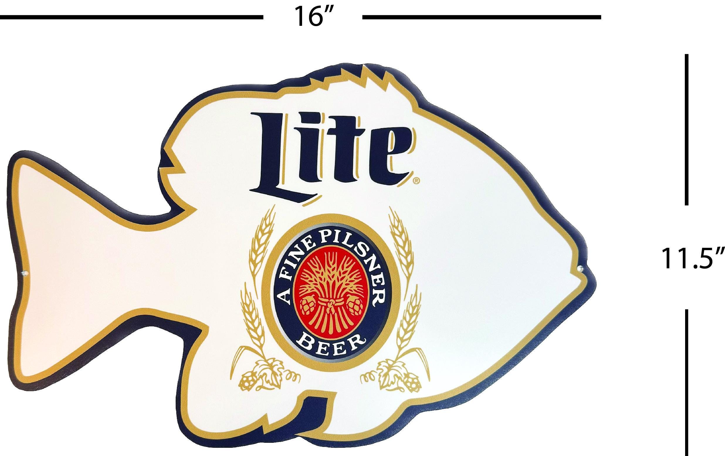 Miller Lite Fishing Metal Bluegill Beer Sign 16" X 11.5" - Etsy