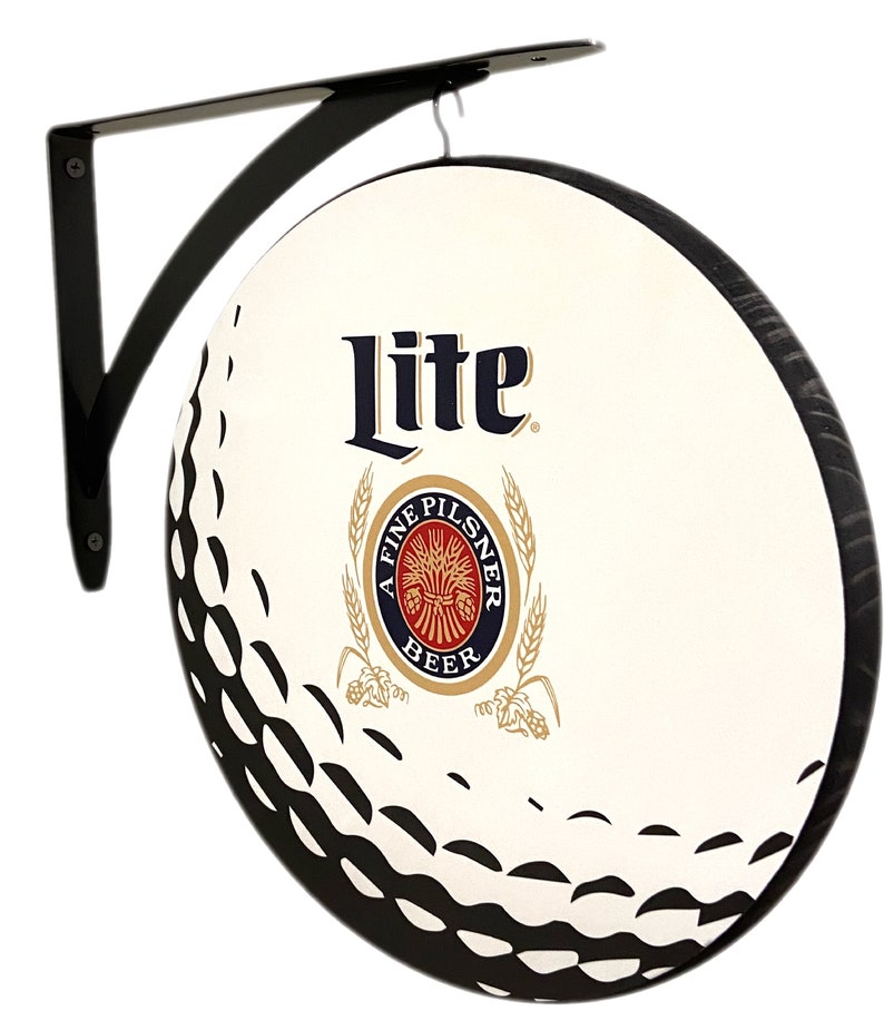 Miller Lite Golf Ball Double Sided 12" Pub Sign - Etsy