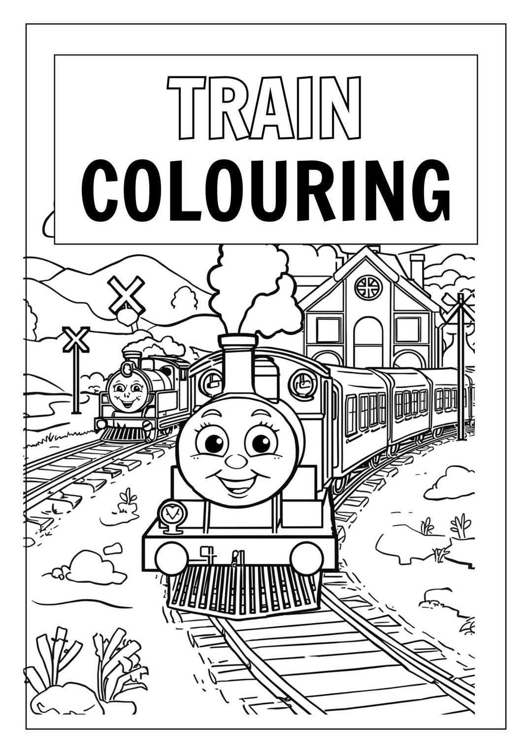 Printable Train Colouring Sheets - Etsy