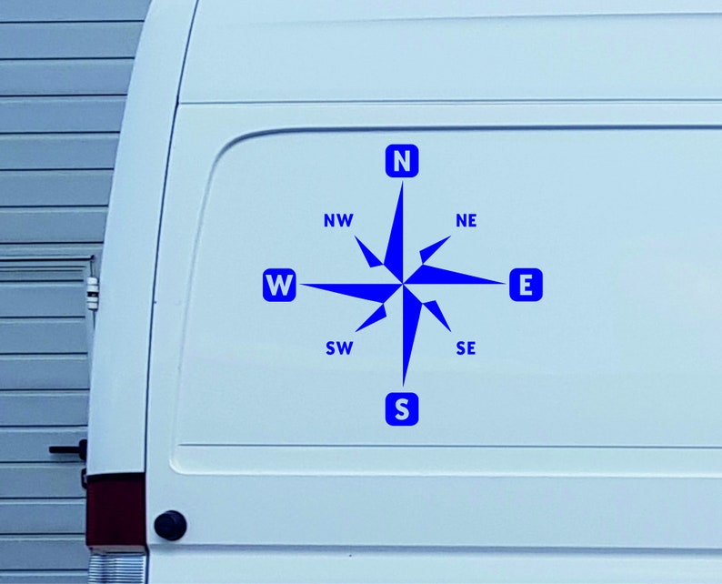 Compass Vinyl Decal for Campervan Caravan Cars Vans Trucks Campers VW ...