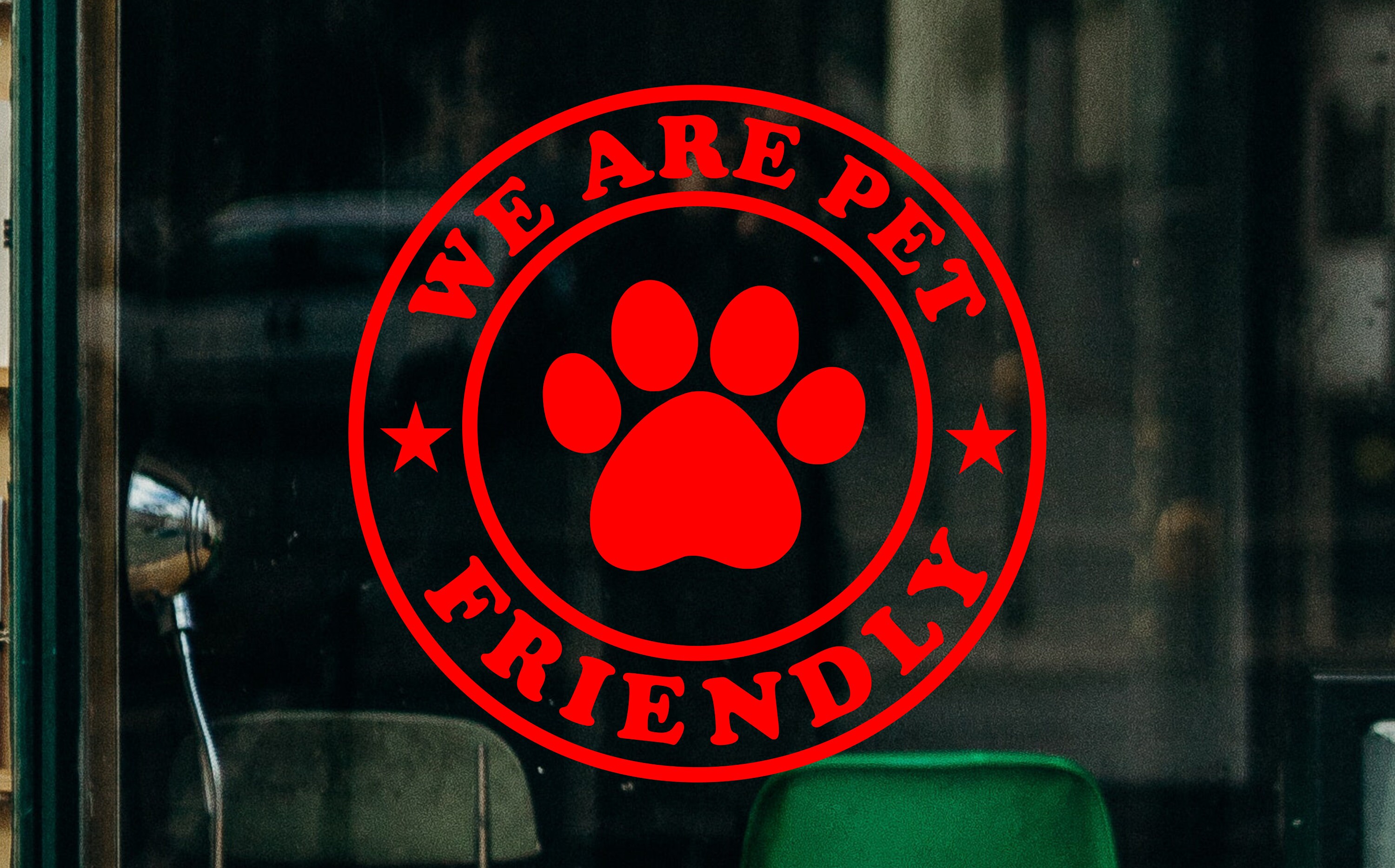 We Are Pet Friendly Medium Vinyl Stickers for Businesses Shops ...