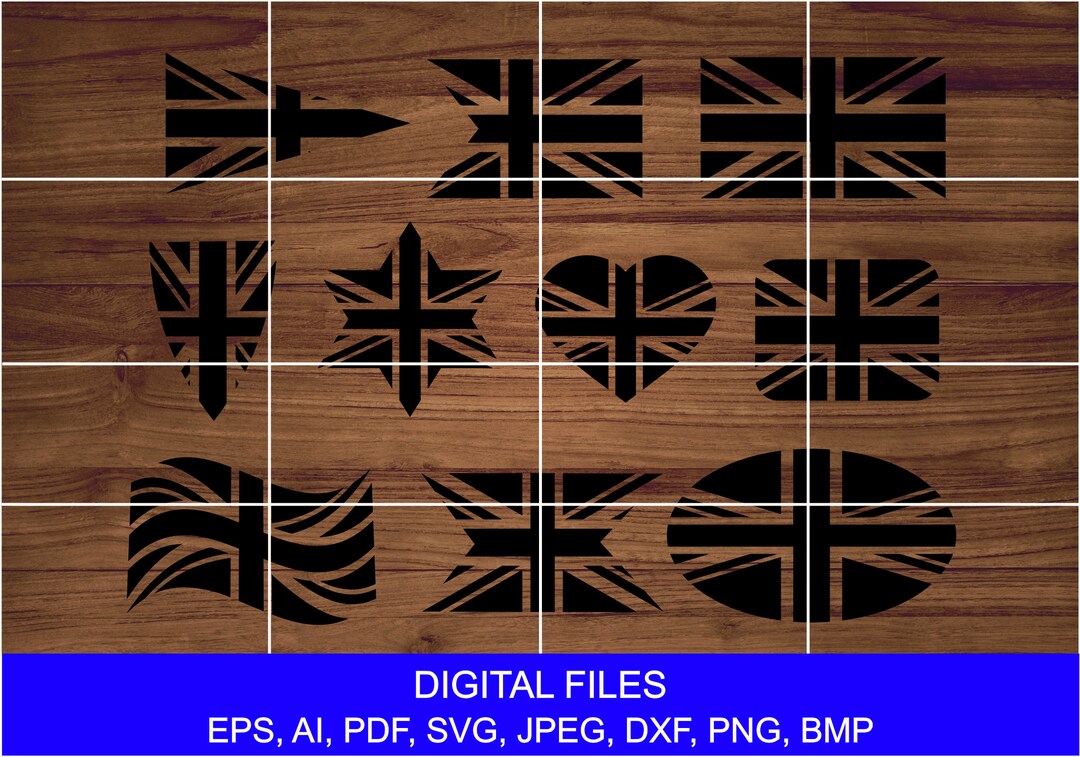 Union Jack Flag Bundle Templates - Instant Digital Download - 8 Files ...